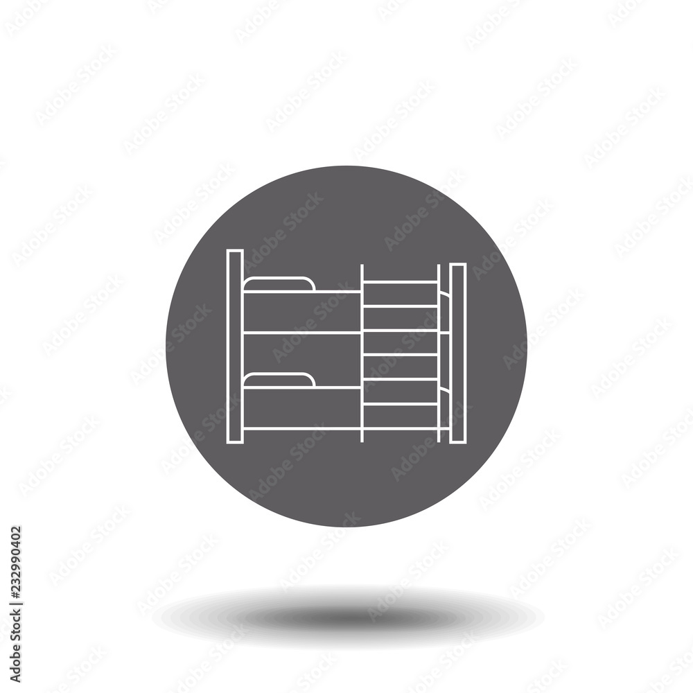 Bunk bed icon vector isolated on white background, Bunk bed transparent ...