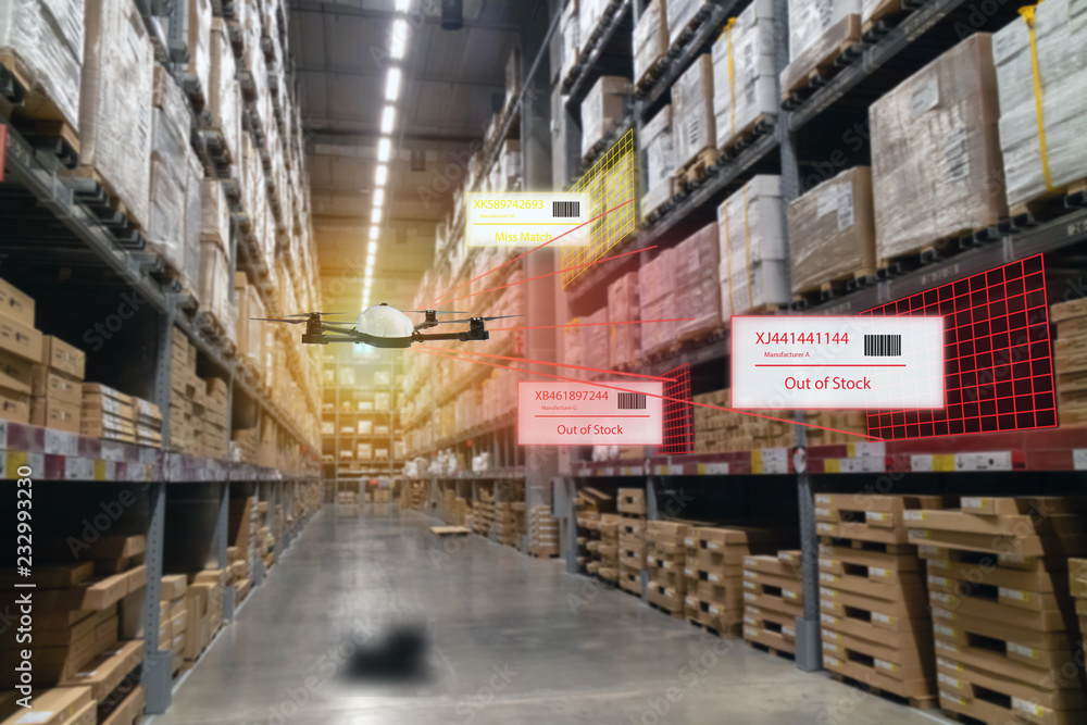 iot smart retail in the futuristic concept, the retailer using drone ...