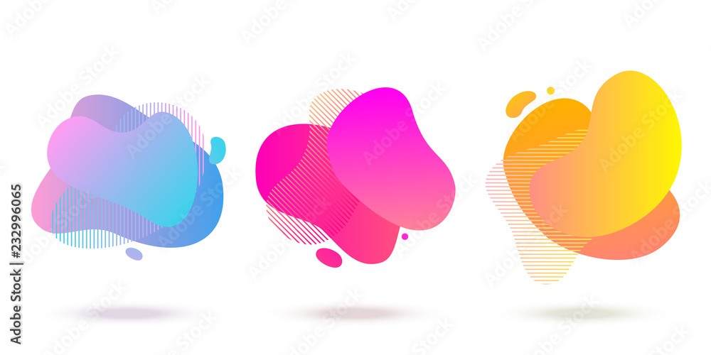 Color abstract liquid shape, halftone patterns, fluid color overlap ...