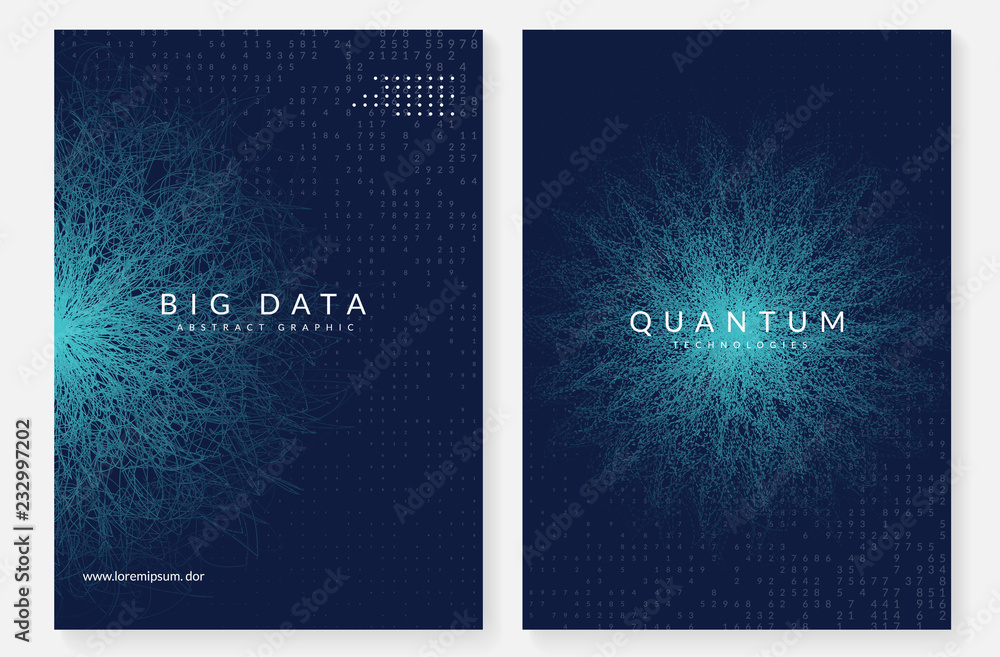 Quantum computing background. Technology for big data, visualization ...