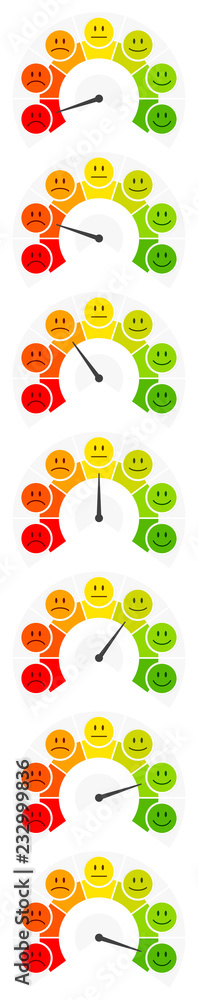 7 Smileys Color Barometer Public Opinion Horizontal Stock Vector ...