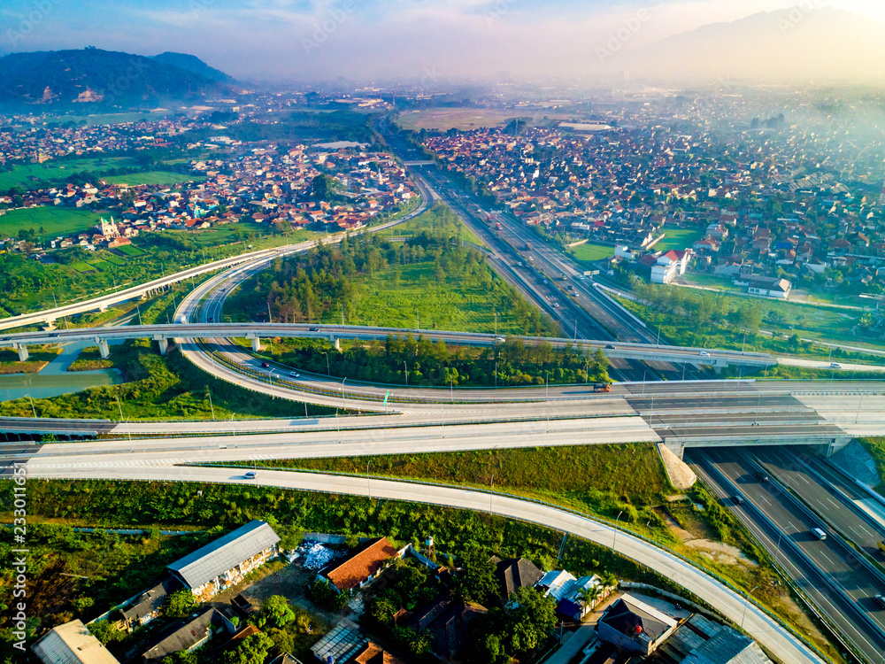 Aerial View of Pasir Koja Highway Interchange, Soroja and Purbaleunyi ...