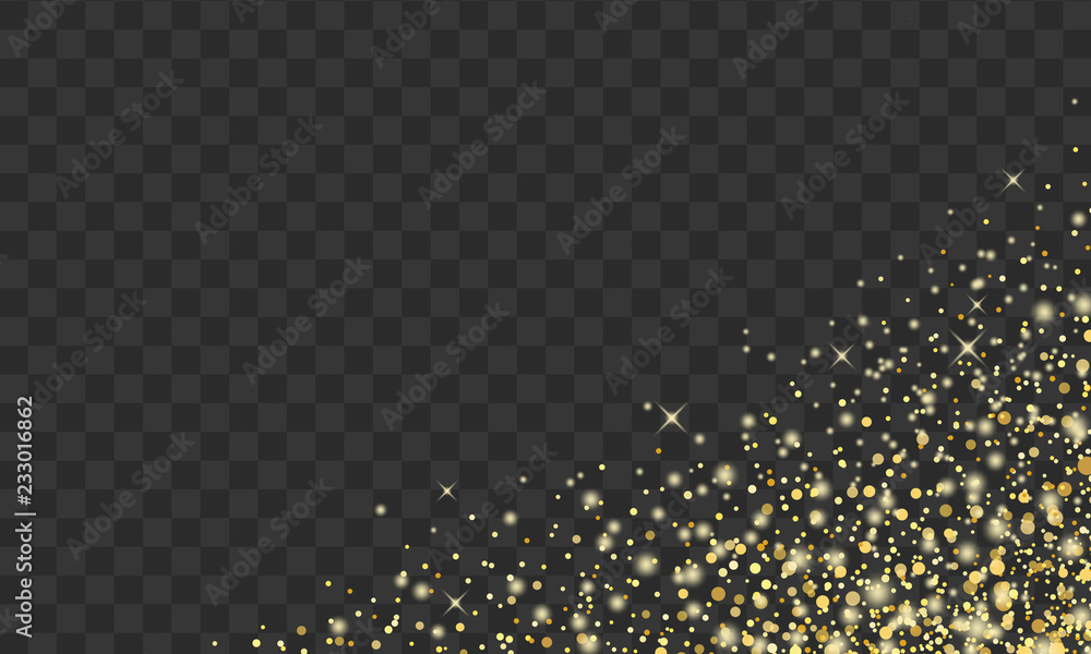 Gold glitter on transparent background. Vector shine texture. Design ...