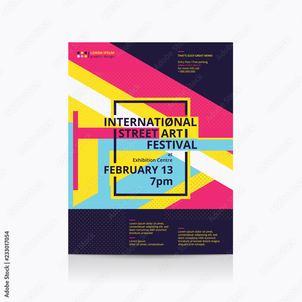 Art festival poster Layout with geometric shapes. Vector illustration ...