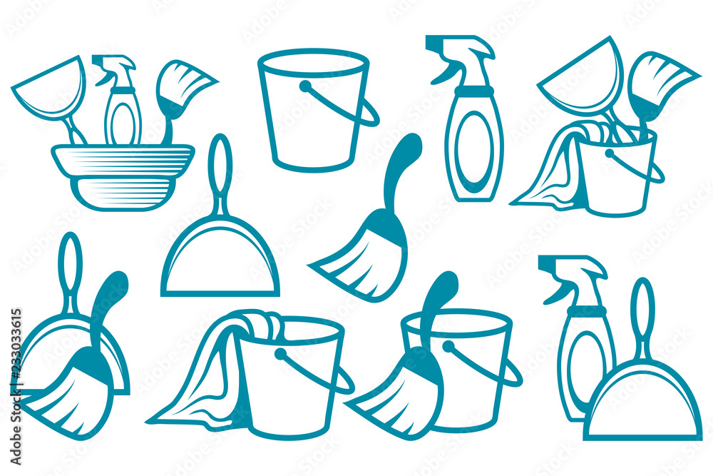 cleaning service logo, cleaning company emblem, vector illustration for ...