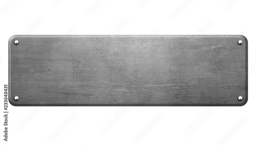 Polished metal plate on white background Stock Photo | Adobe Stock