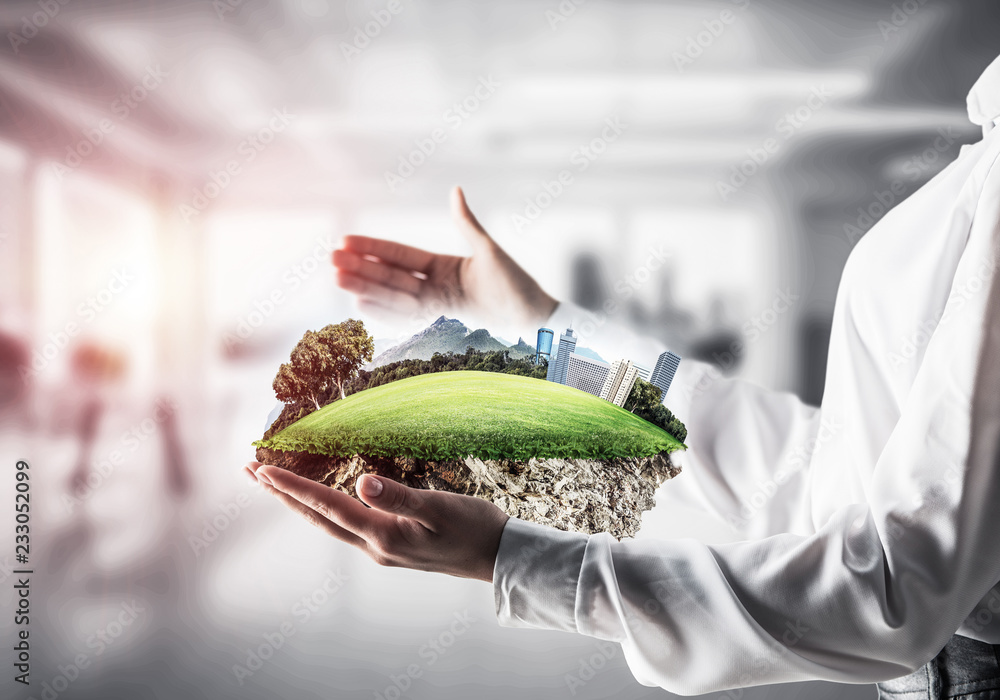 Modern eco friendly city and ecology concepts. Stock Photo | Adobe Stock