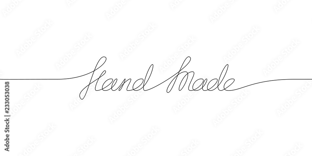 HAND MADE handwritten inscription. Hand drawn lettering. Calligraphy ...