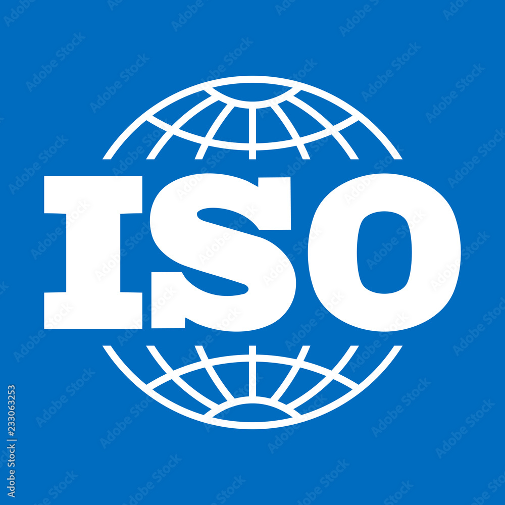 ISO icon. International Organization for Standardization sign, symbol ... ISO icon. International Organization for Standardization sign, symbol ...