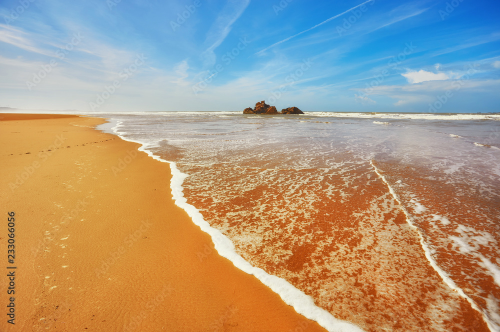 stunning beach on the Atlantic ocean Stock Photo | Adobe Stock
