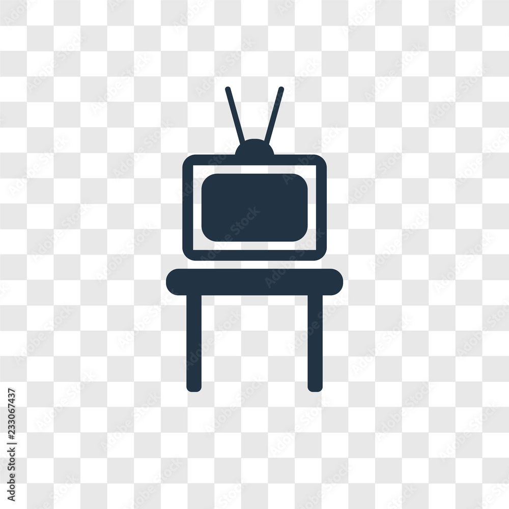 Tv table vector icon isolated on transparent background, Tv table ...