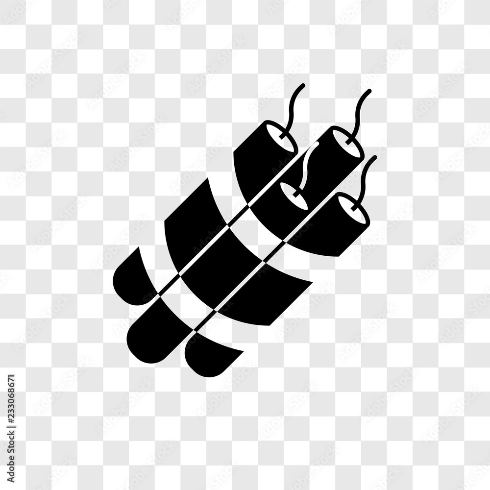 Dynamite vector icon isolated on transparent background, Dynamite ...