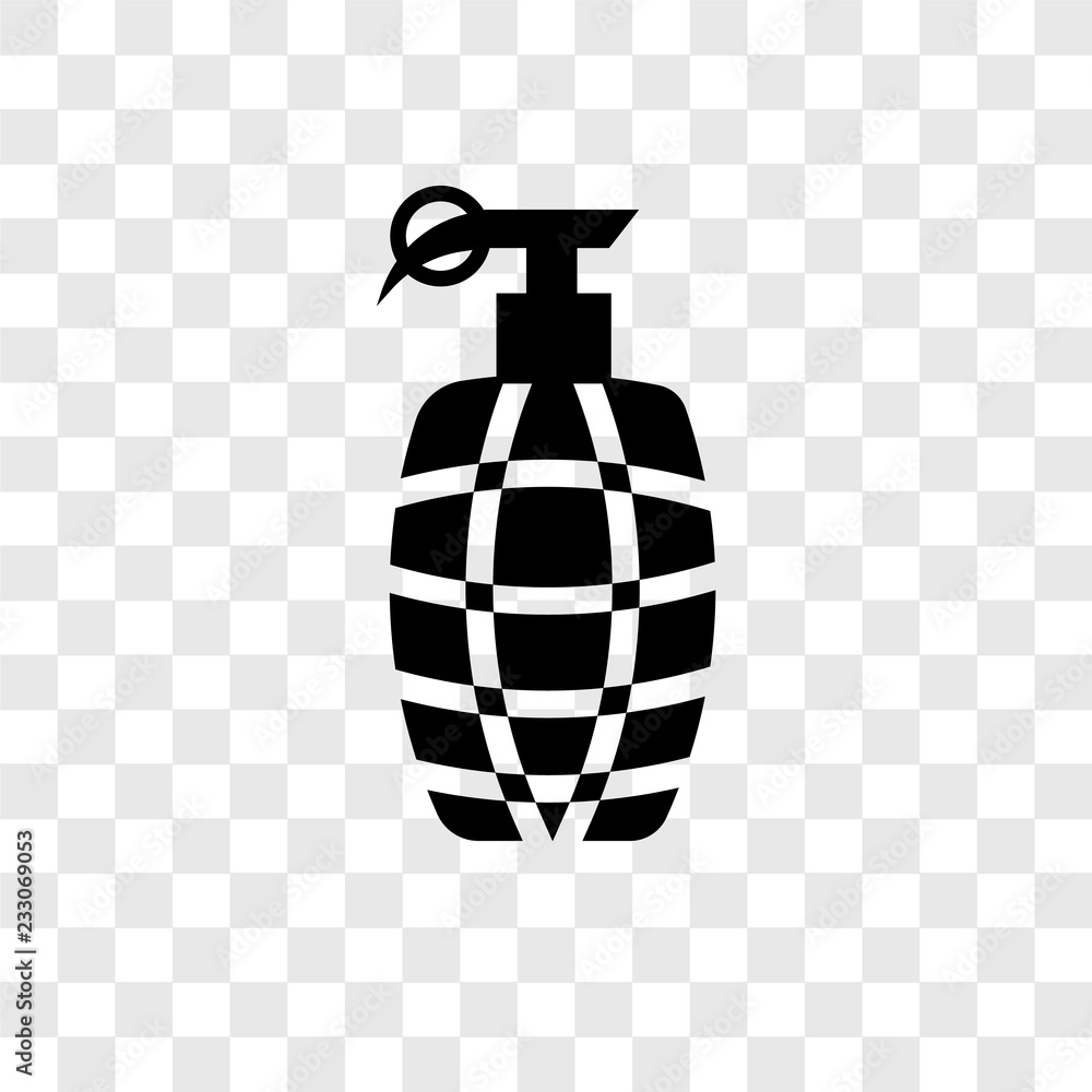 Grenade vector icon isolated on transparent background, Grenade ...
