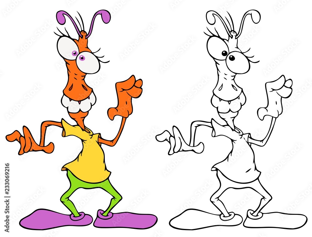 Hip fun guy alien. Comes with bonus black outline version. Stock Vector ...