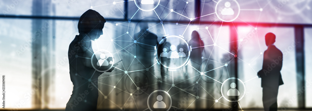 People relation and organization structure. Social media. Business and ...