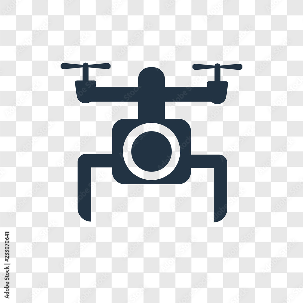 Drone vector icon isolated on transparent background, Drone ...