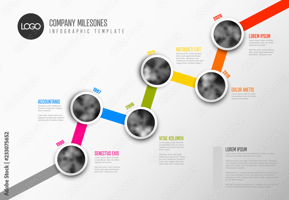 Zigzag Timeline Layout Stock Template | Adobe Stock