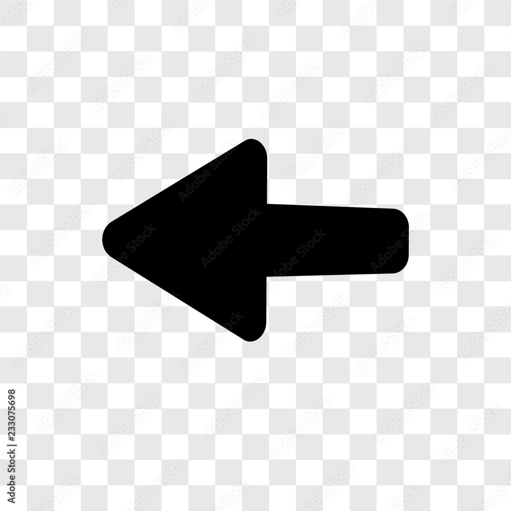 Left arrow vector icon isolated on transparent background, Left arrow ...