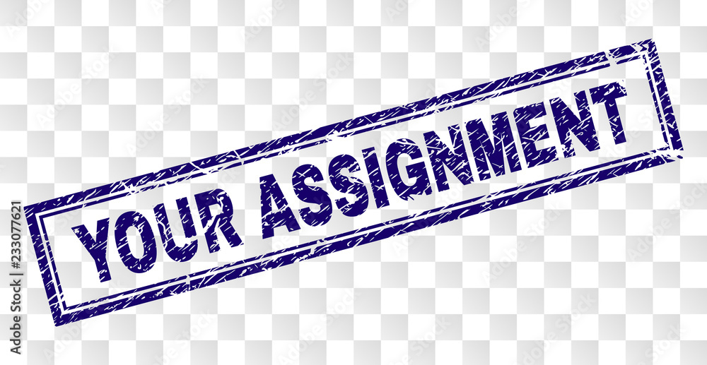 YOUR ASSIGNMENT stamp seal watermark with rubber print style and double ...