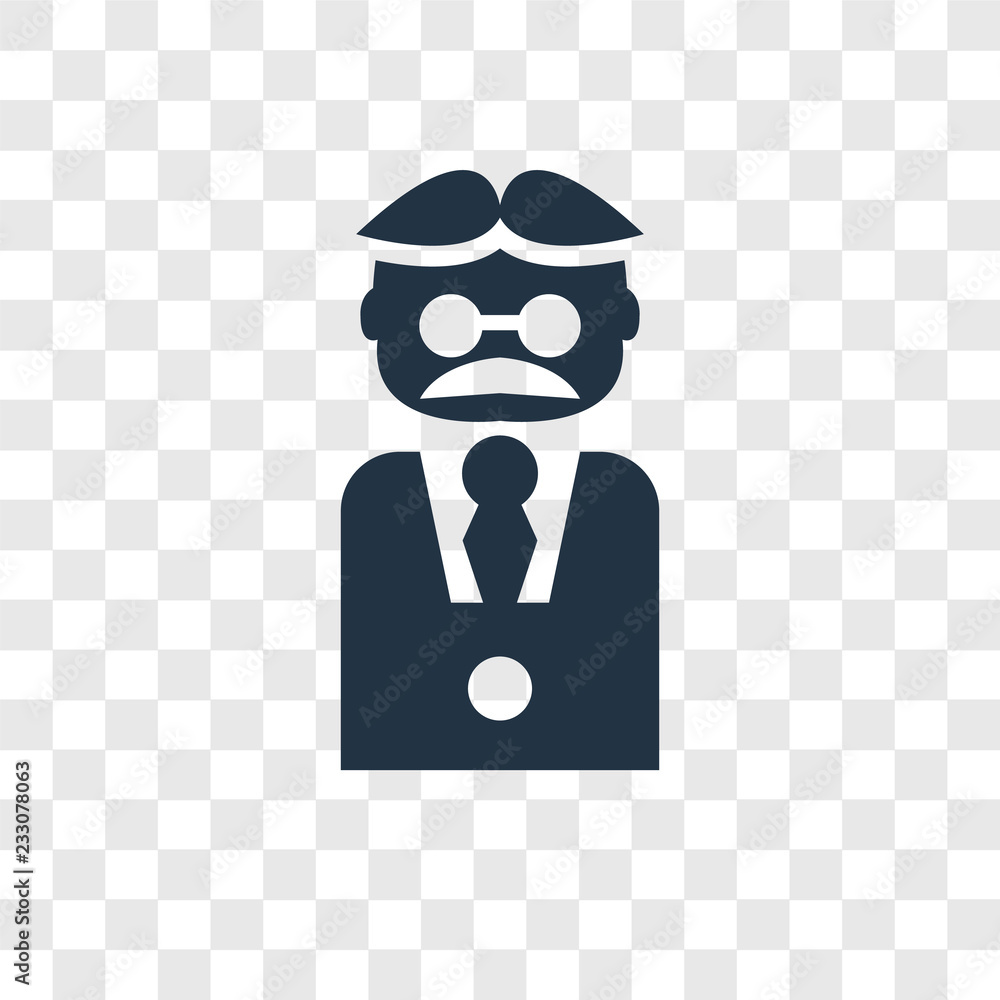 Professor vector icon isolated on transparent background, Professor ...