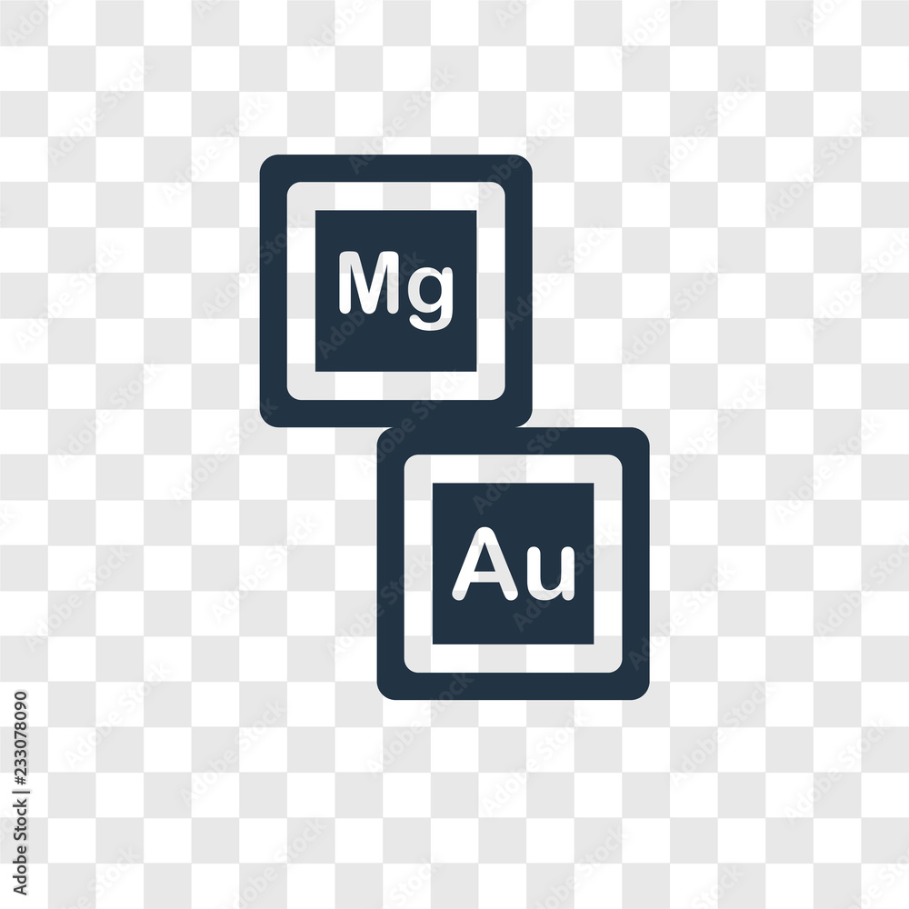 Periodic table vector icon isolated on transparent background, Periodic ...