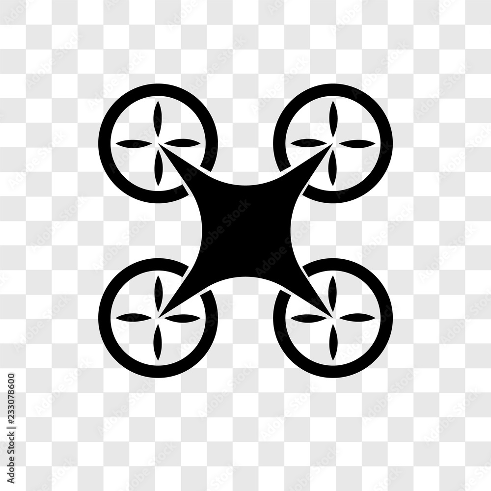 Drone vector icon isolated on transparent background, Drone ...