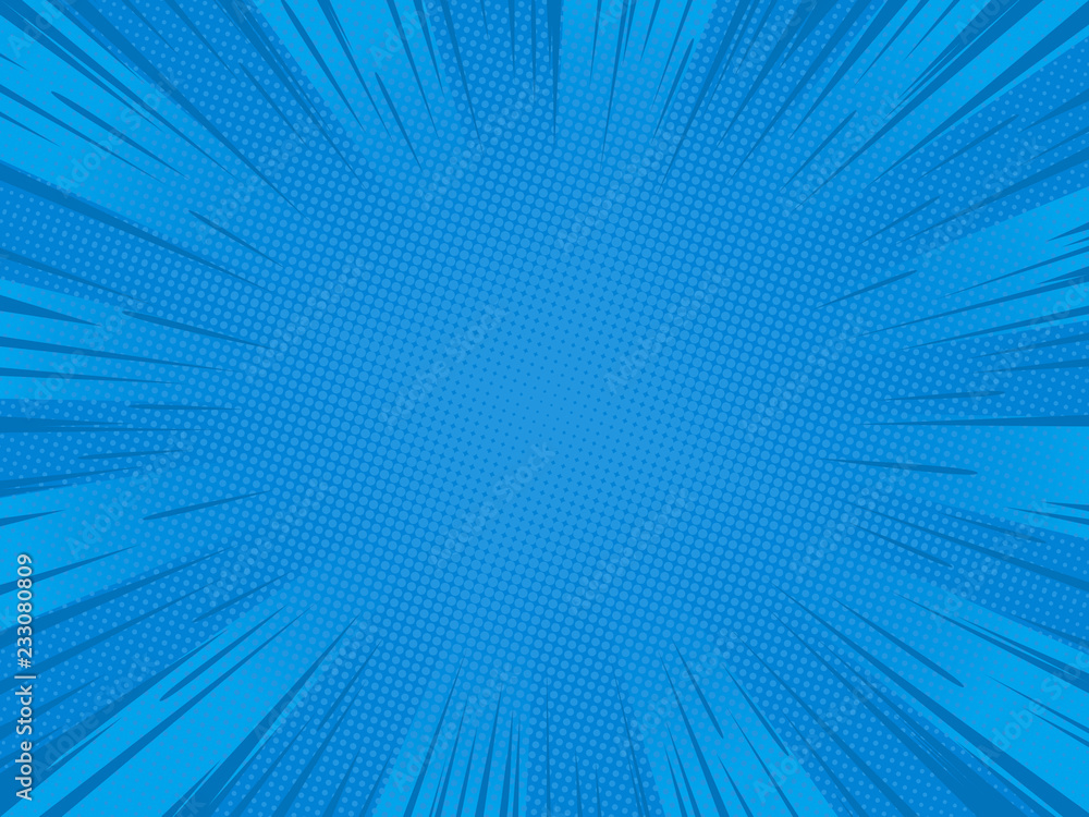 Radial blue speed lines for comic books. Explosion background Stock ...