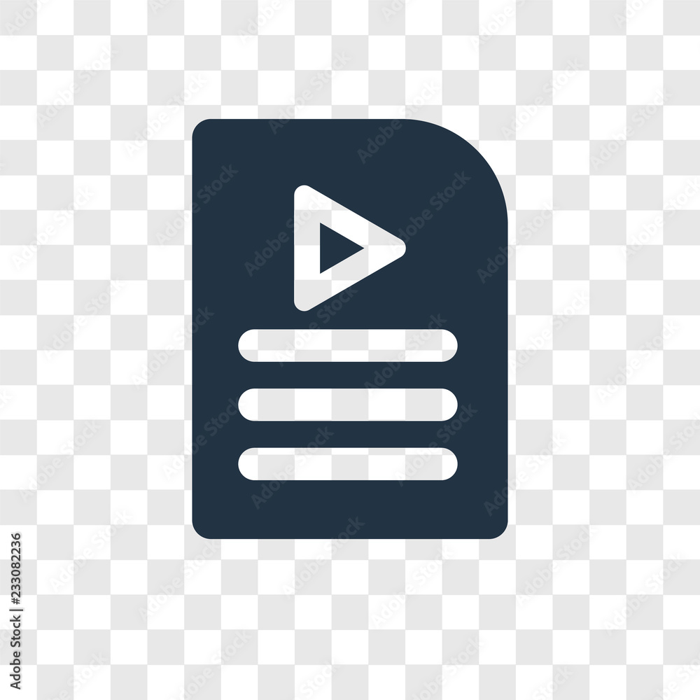 Video vector icon isolated on transparent background, Video ...