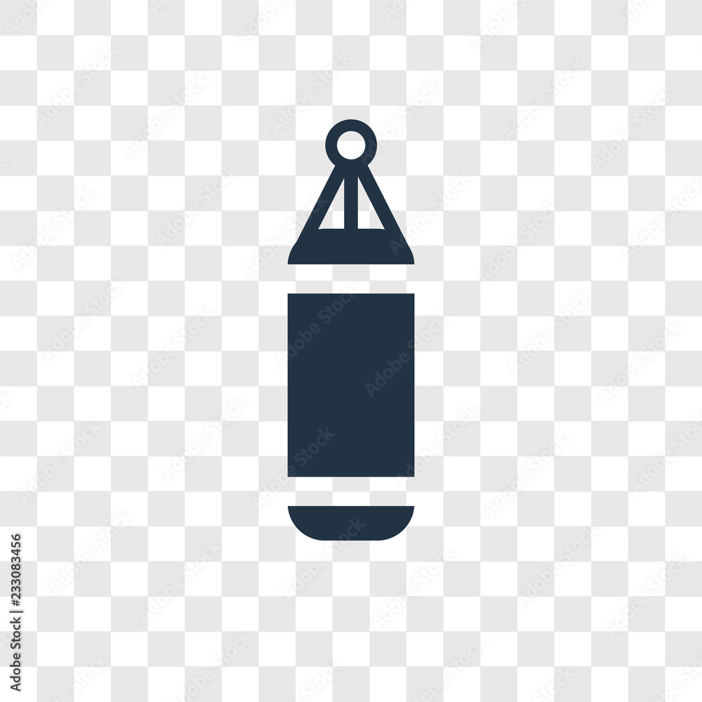 Punching bag vector icon isolated on transparent background, Punching ...