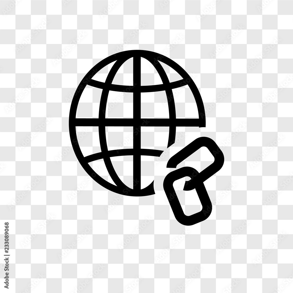 Link vector icon isolated on transparent background, Link transparency ...