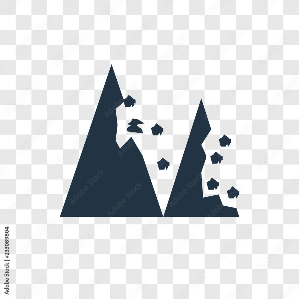Landslide vector icon isolated on transparent background, Landslide ...