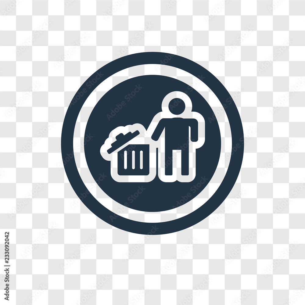 Trash vector icon isolated on transparent background, Trash ...