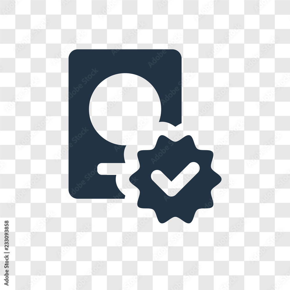 Approved vector icon isolated on transparent background, Approved ...