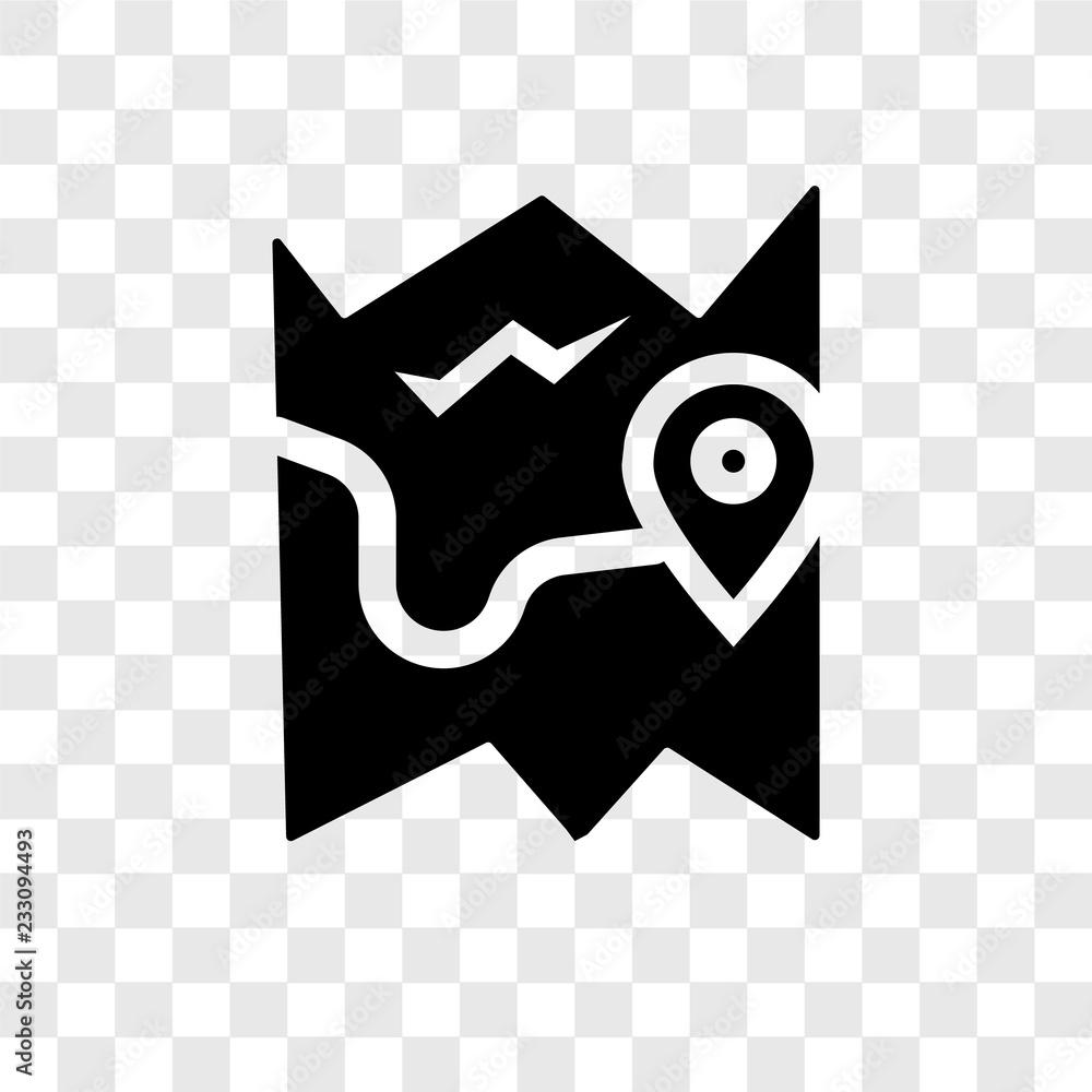 Map vector icon isolated on transparent background, Map transparency ...