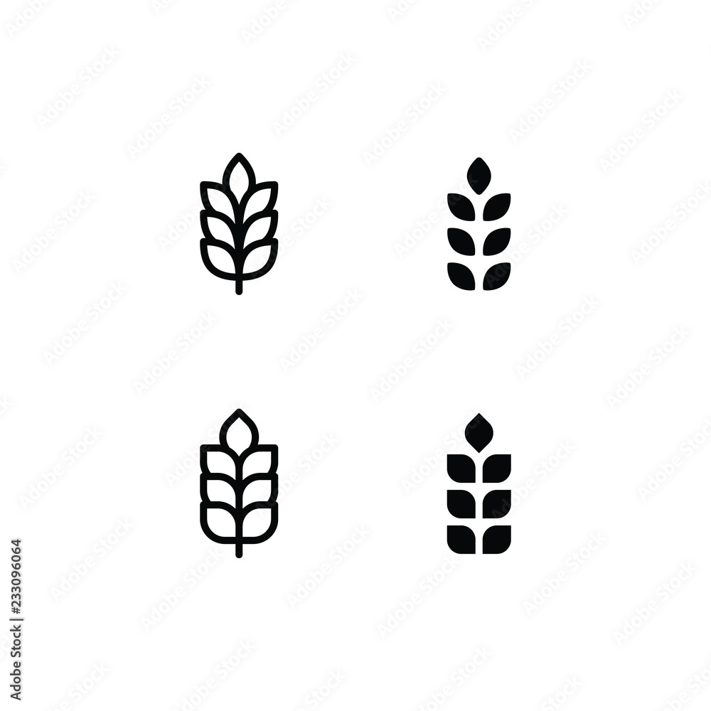 Wheat Icon Logo Vector Symbol. Grain Icon Stock Vector | Adobe Stock