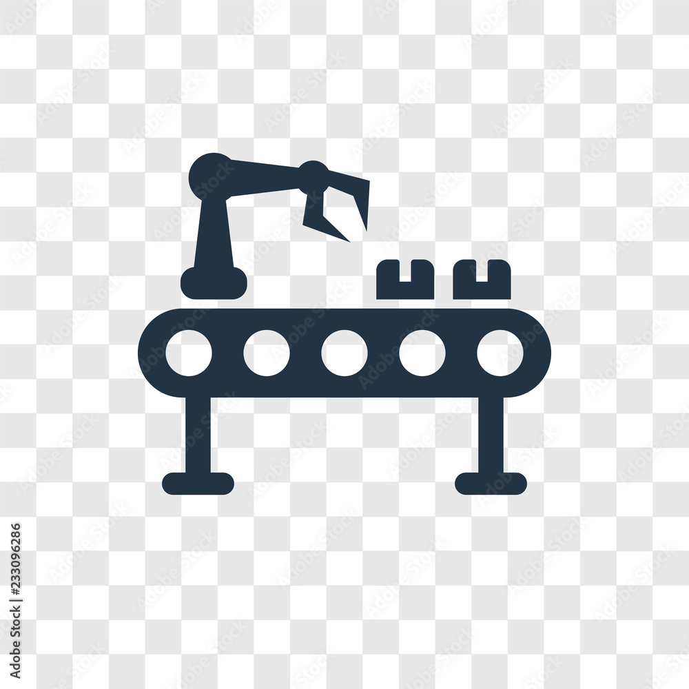 Conveyor vector icon isolated on transparent background, Conveyor ...