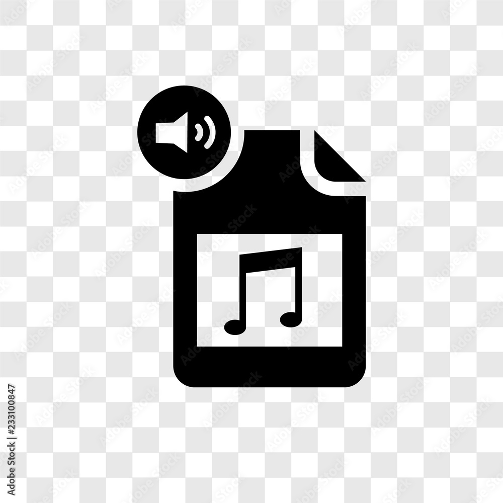 Audio file vector icon isolated on transparent background, Audio file ...