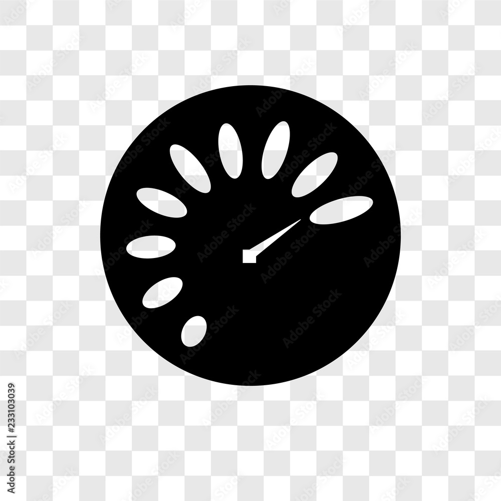 Speedometer vector icon isolated on transparent background, Speedometer ...