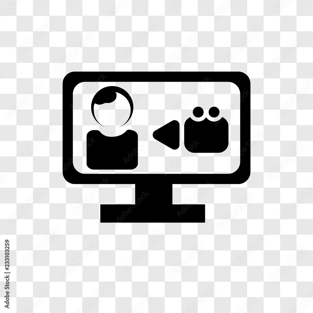 Video call vector icon isolated on transparent background, Video call ...