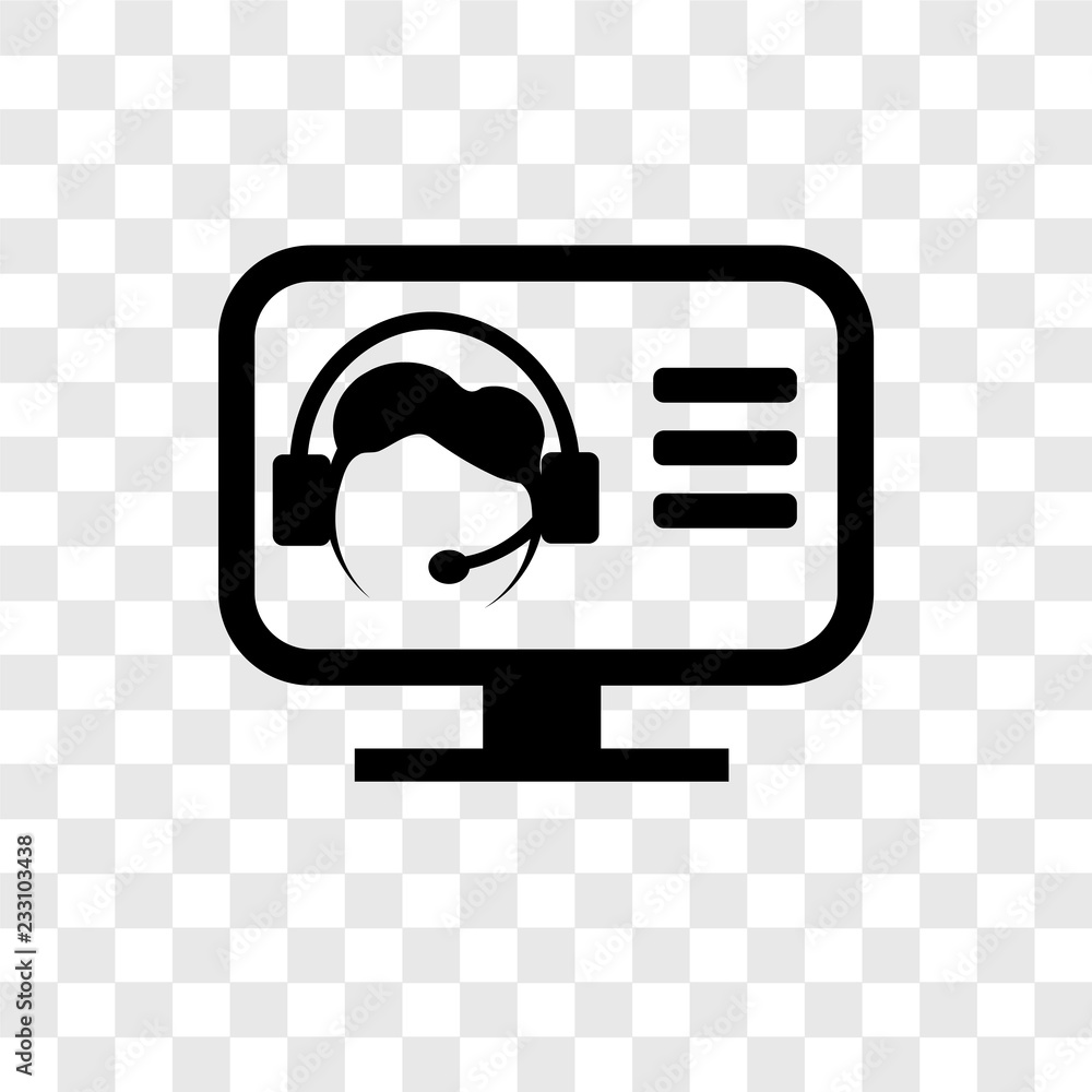Customer service vector icon isolated on transparent background ...