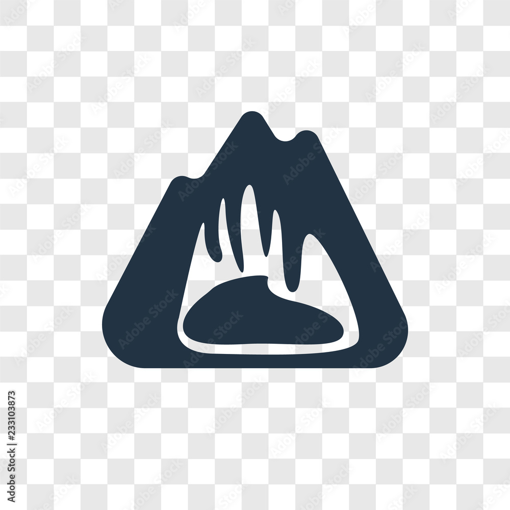Cave vector icon isolated on transparent background, Cave transparency ...