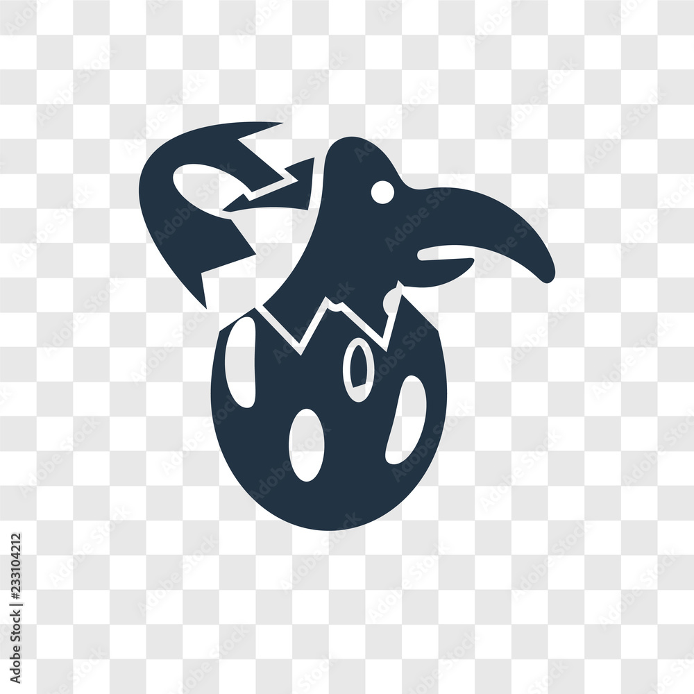 Dinosaur vector icon isolated on transparent background, Dinosaur ...