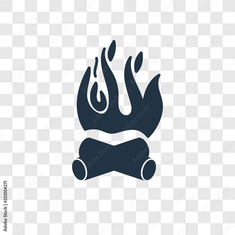 Bonfire vector icon isolated on transparent background, Bonfire ...