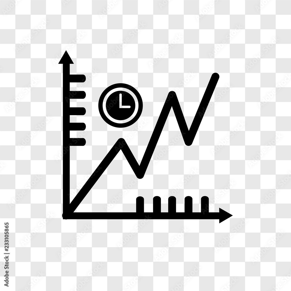 Line chart vector icon isolated on transparent background, Line chart ...