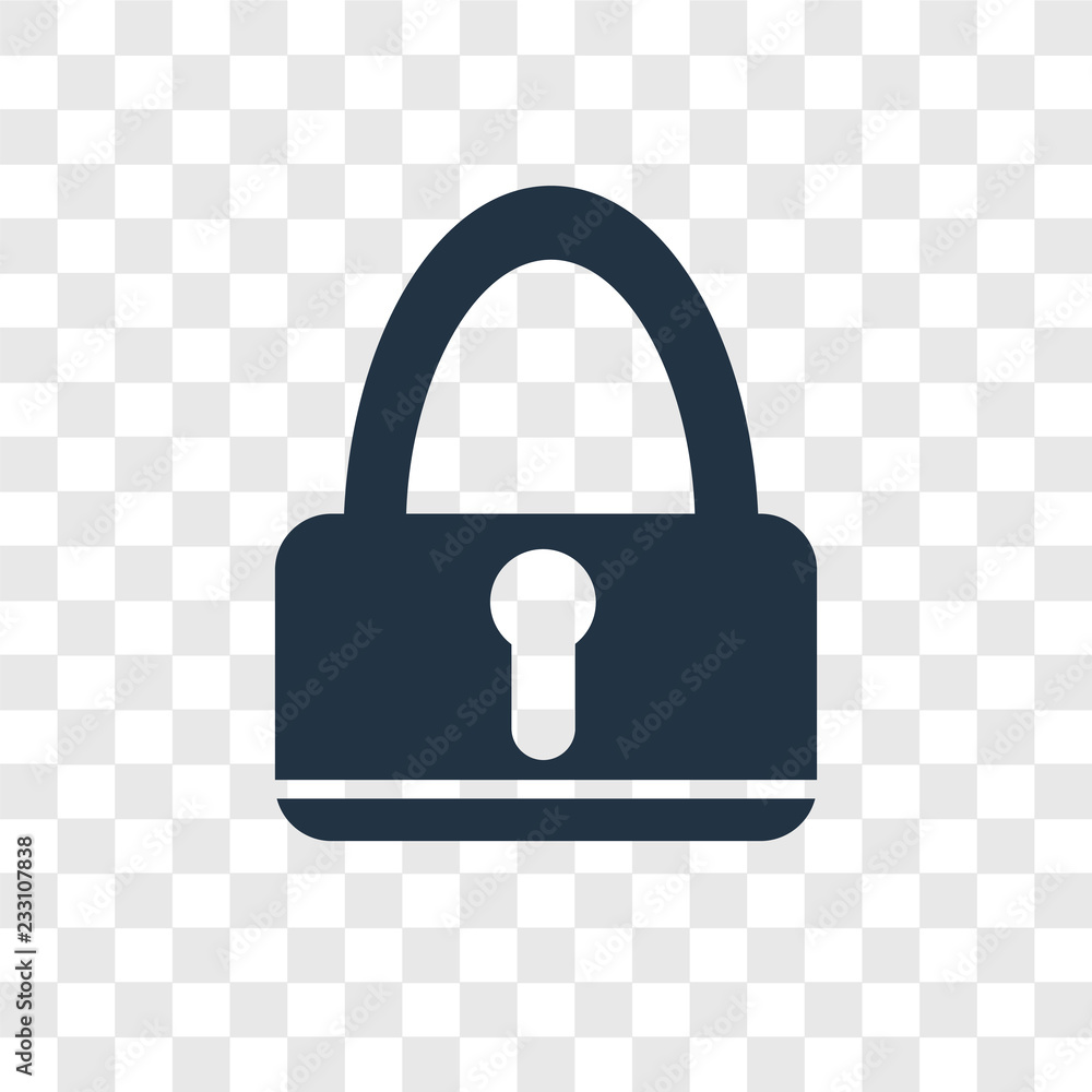 Lock vector icon isolated on transparent background, Lock transparency ...