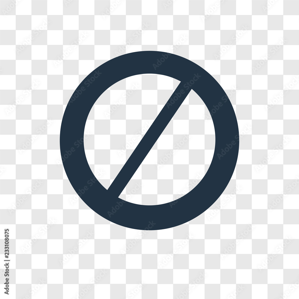 Banned vector icon isolated on transparent background, Banned ...
