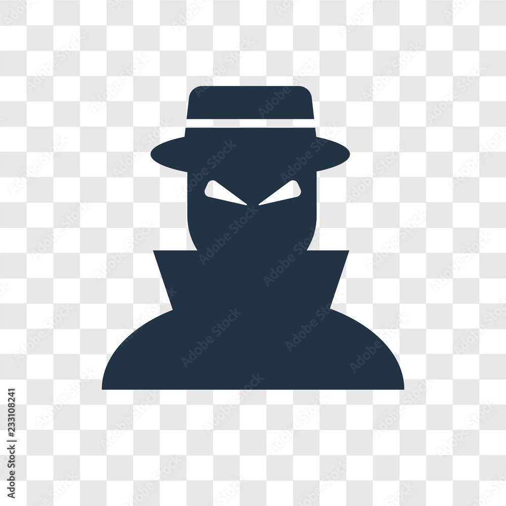 Spy vector icon isolated on transparent background, Spy transparency ...