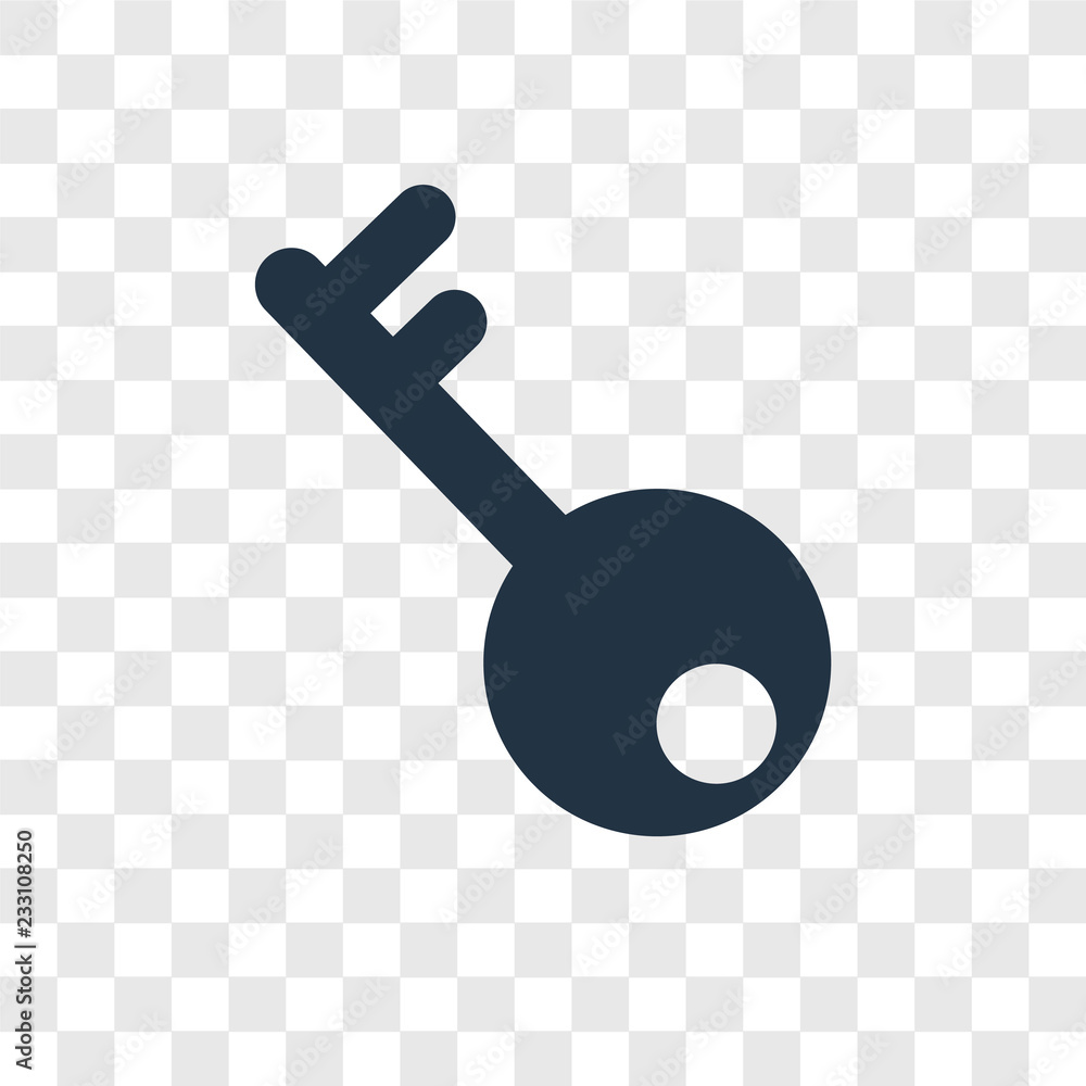 Key vector icon isolated on transparent background, Key transparency ...