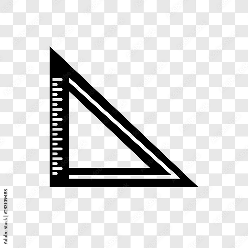 Triangle Ruler vector icon isolated on transparent background, Triangle ...