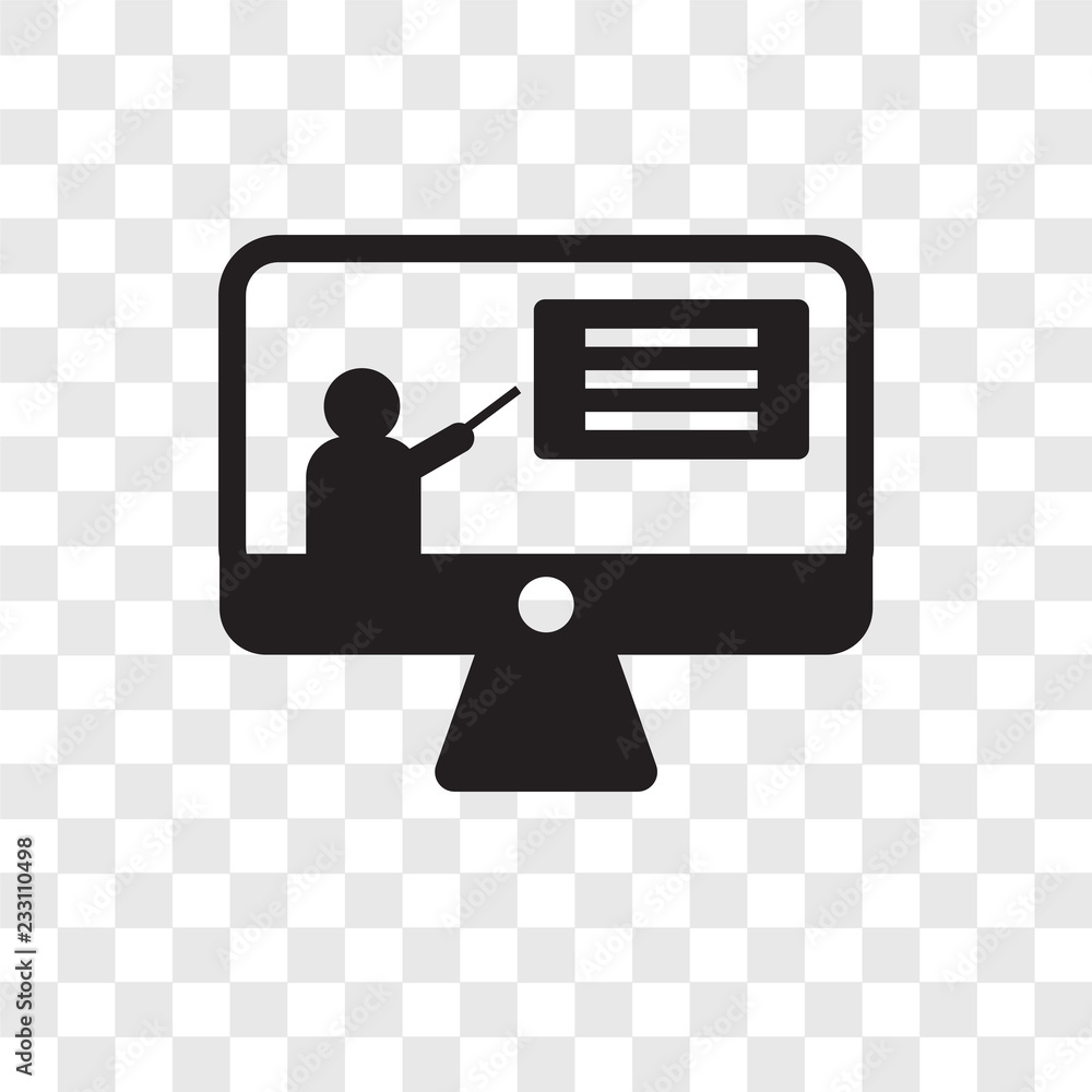 Educational video vector icon isolated on transparent background ...